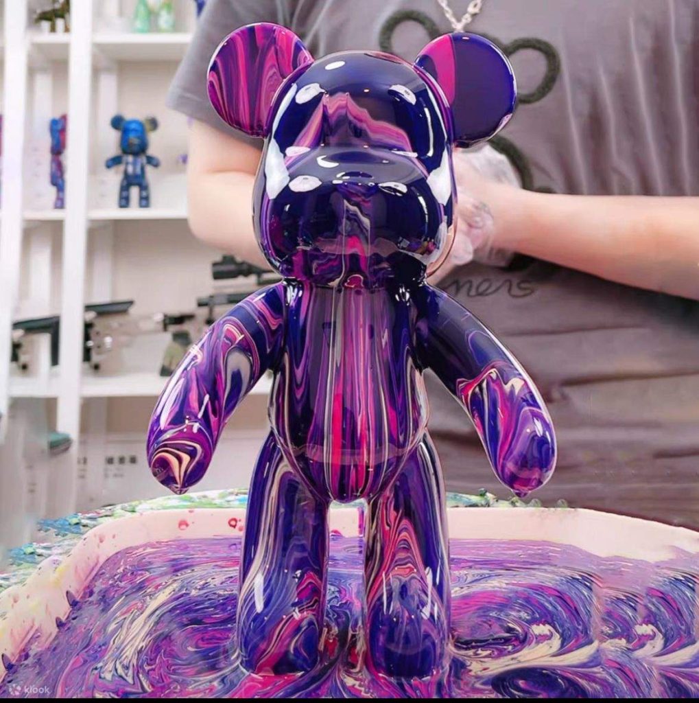 Acrylic Pour Bearbrick Workshop - The Blossom